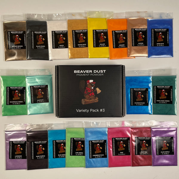 Mica Powder Variety Pack #3 (Rainbow Mix) - beaverdust.com